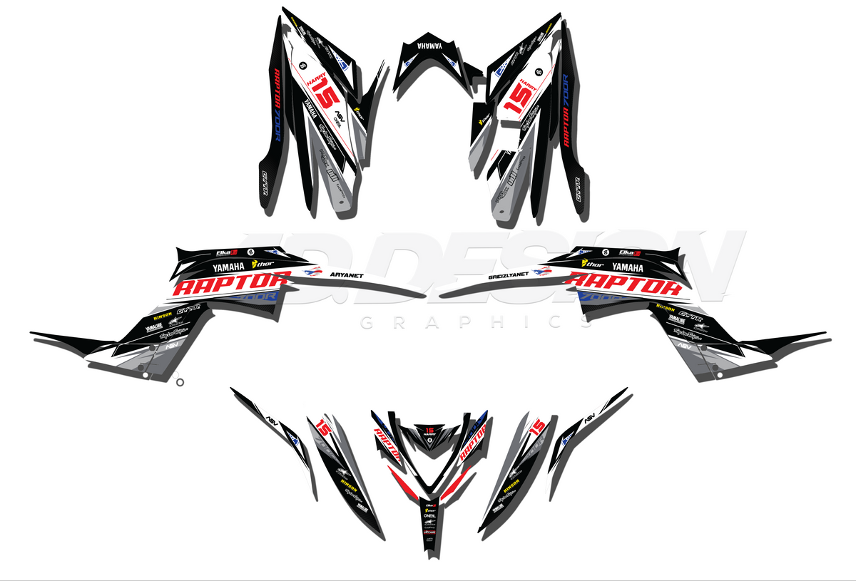 YAMAHA RAPTOR 700 FULL GRAPHICS KIT – 4DDesign