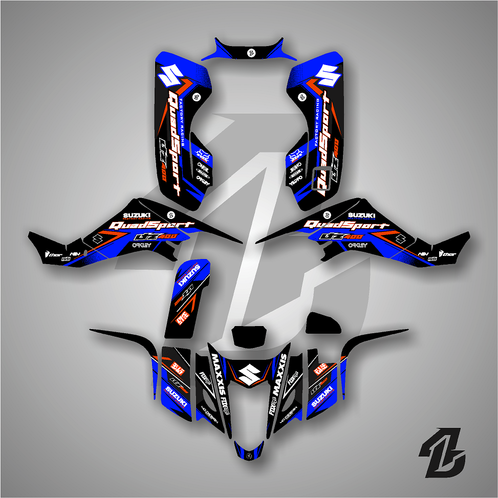 SUZUKI LTZ 400 GRAPHICS KIT. ALL MODEL ATV GRAPHICS AVAILABLE. CUSTOM ...