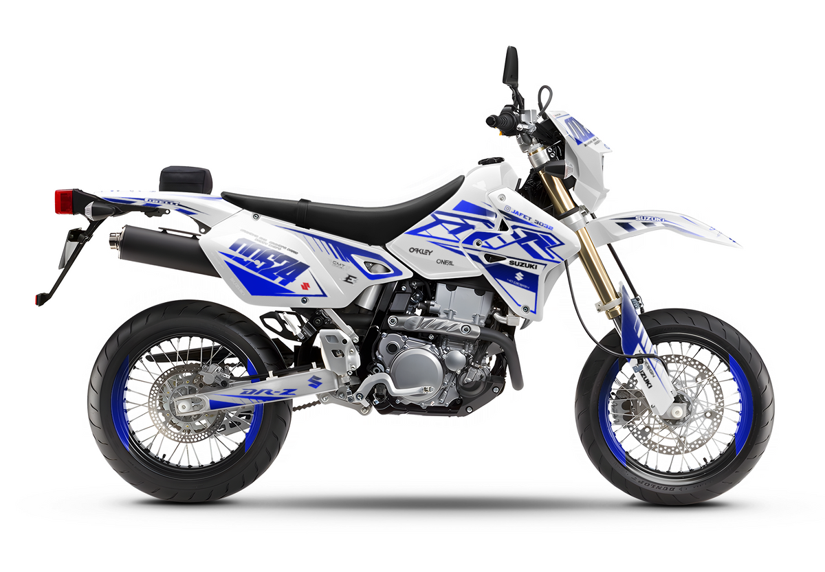 SUZUKI DRZ 400 GRAPHICS KIT - WHITEBLUE – 4DDesign