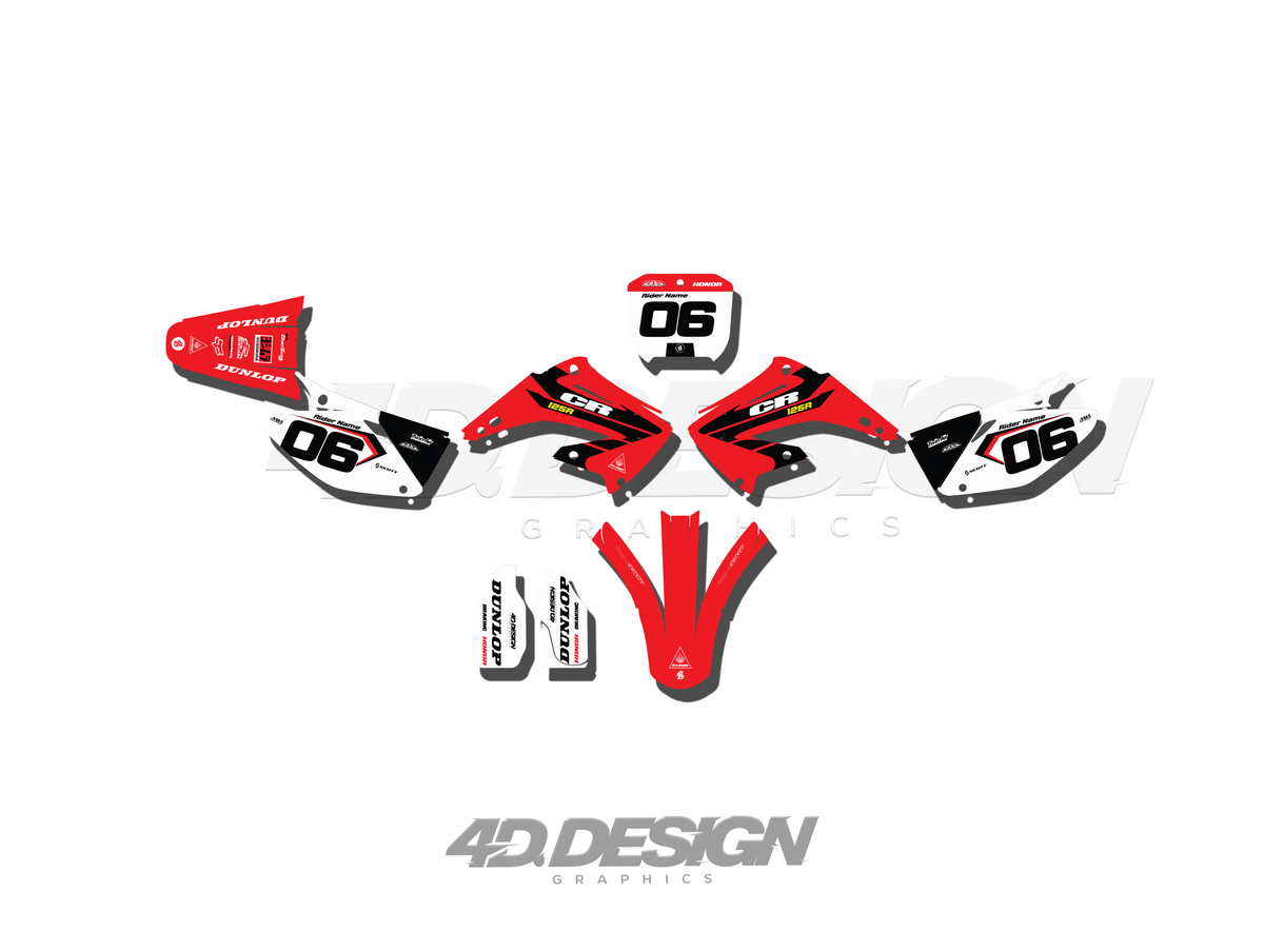 HONDA CR 125, CR 250 02-03 GRAPHICS KIT – 4DDesign