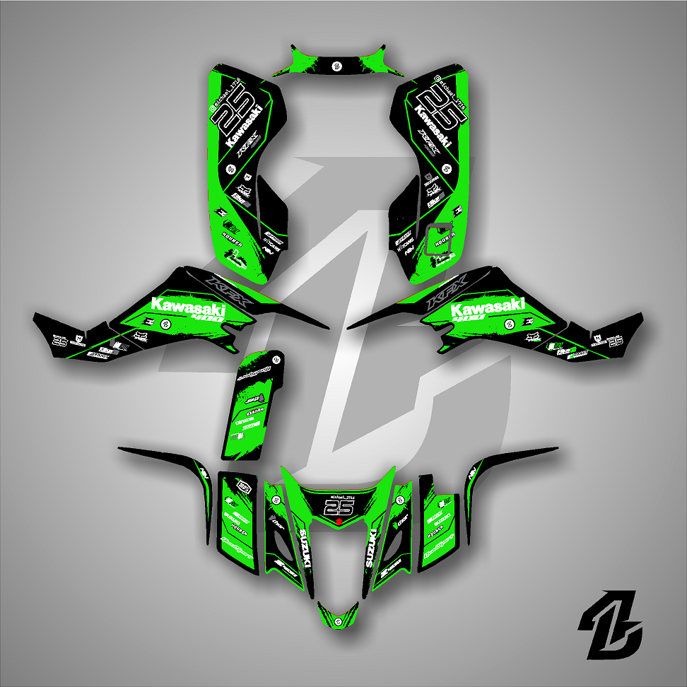 D258 - KAWASAKI KFX 400 FULL GRAPHICS KIT – 4DDesign