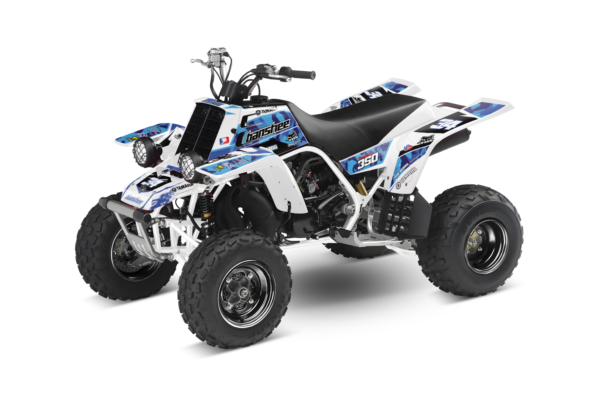 Logotipo Da Yamaha Banshee White Retro Quad Graphics Kit | YFZ R